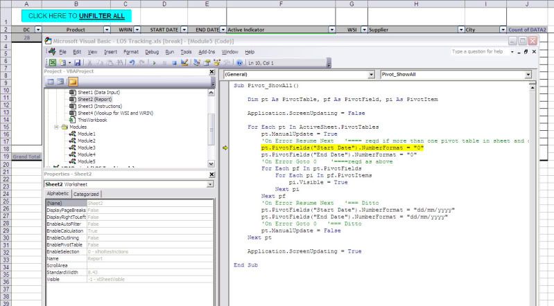 Wanted: VBA code to "show all" (remove filters) in a pivot table | MrExcel Message Board