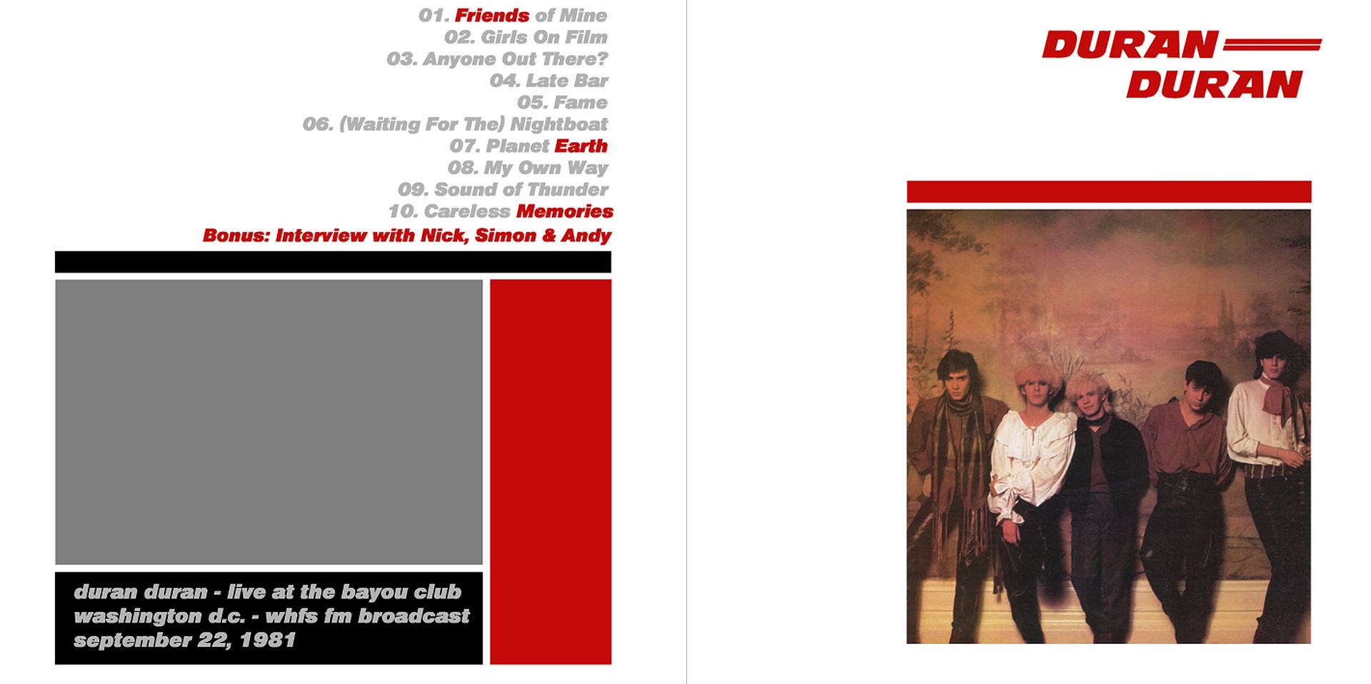 :: DURAN DURAN ARCHIVE :: - [1981-09-22] Washington DC (USA), Bayou Club