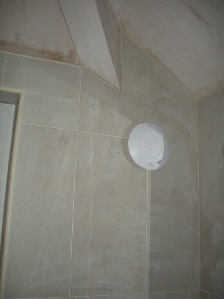 Tiling onto angled part where wall meets ceiling | | Tilers Forums