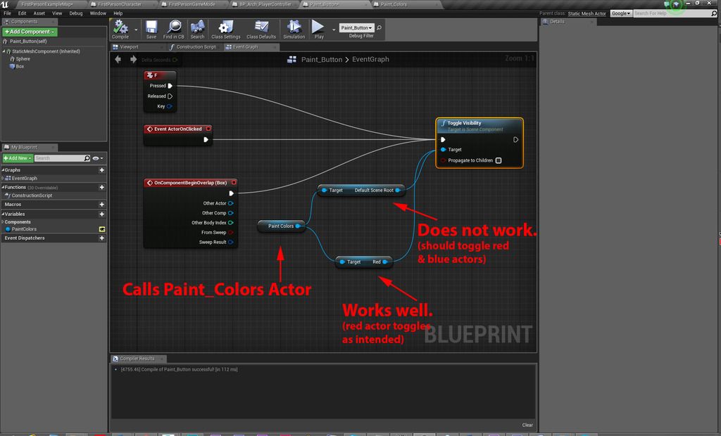 Toggling Default Scene Root Doesn't Work - Blueprint - Epic Developer Community Forums
