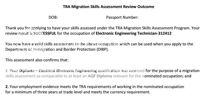 about TRA assessment | Expat Forum For People Moving Overseas And ...
