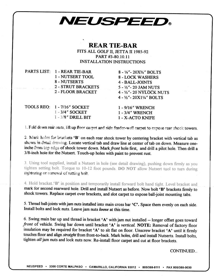 anyone have pics of rear neuspeed upper strut bar installed???? | VW ...