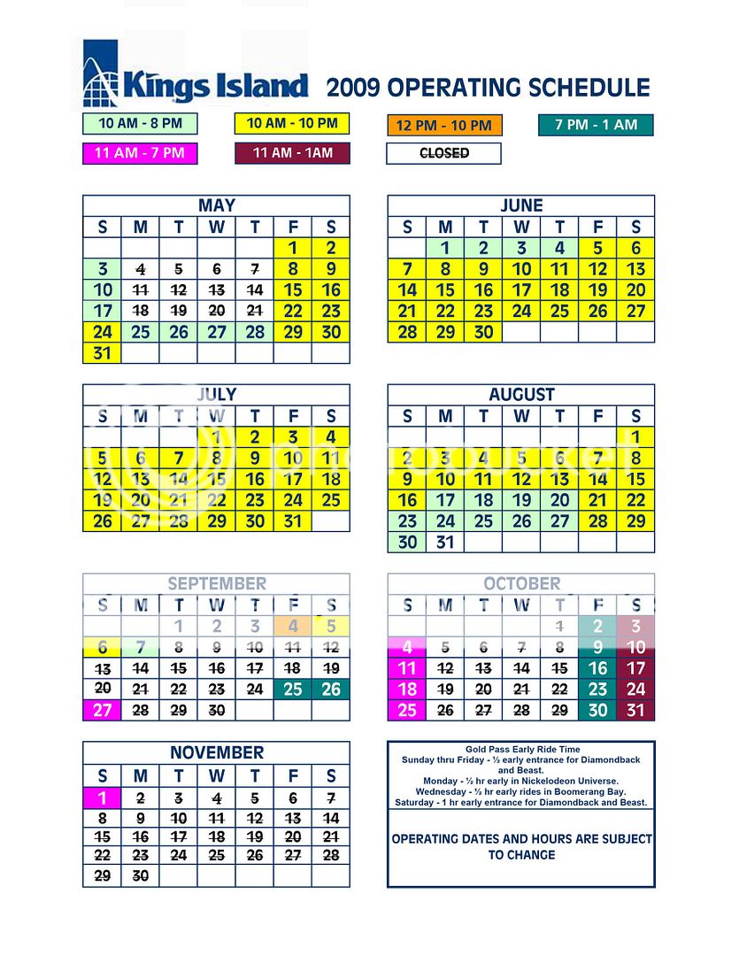 Single page KI calendar - Kings Island - Kings Island Central Forums