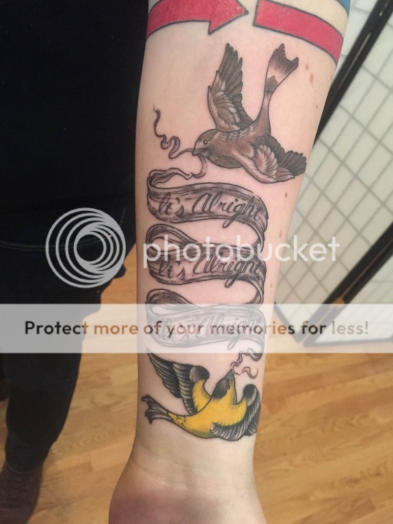 My newest tattoo - Ted Leo lyrics and birds - by Caroline Moody at ...