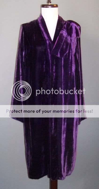 Dorothea's Closet Vintage Clothing 20s Robe PURPLE VELVET Flapper Jacket