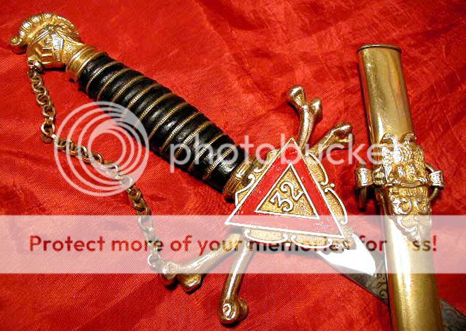 GOLD Old SCOTTISH RITE 32 Degree MASONIC SKELETON SWORD | eBay