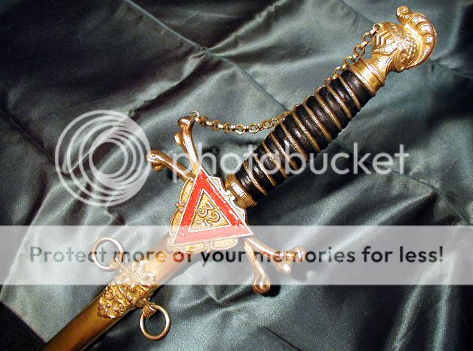 GOLD Old SCOTTISH RITE 32 Degree MASONIC SKELETON SWORD | eBay