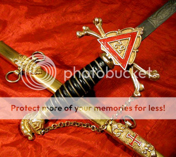 GOLD Old SCOTTISH RITE 32 Degree MASONIC SKELETON SWORD | eBay