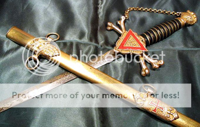 GOLD Old SCOTTISH RITE 32 Degree MASONIC SKELETON SWORD | eBay