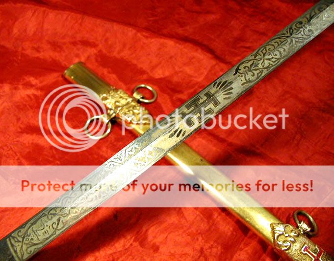 GOLD Old SCOTTISH RITE 32 Degree MASONIC SKELETON SWORD | eBay