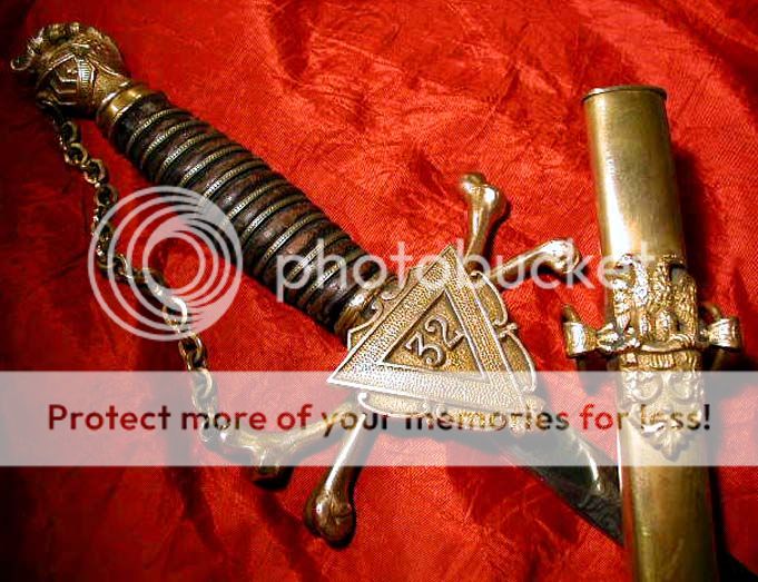 GOLD Old SCOTTISH RITE 32 Degree MASONIC SKELETON SWORD | eBay