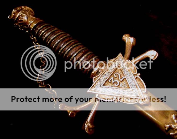 GOLD Old SCOTTISH RITE 32 Degree MASONIC SKELETON SWORD | eBay
