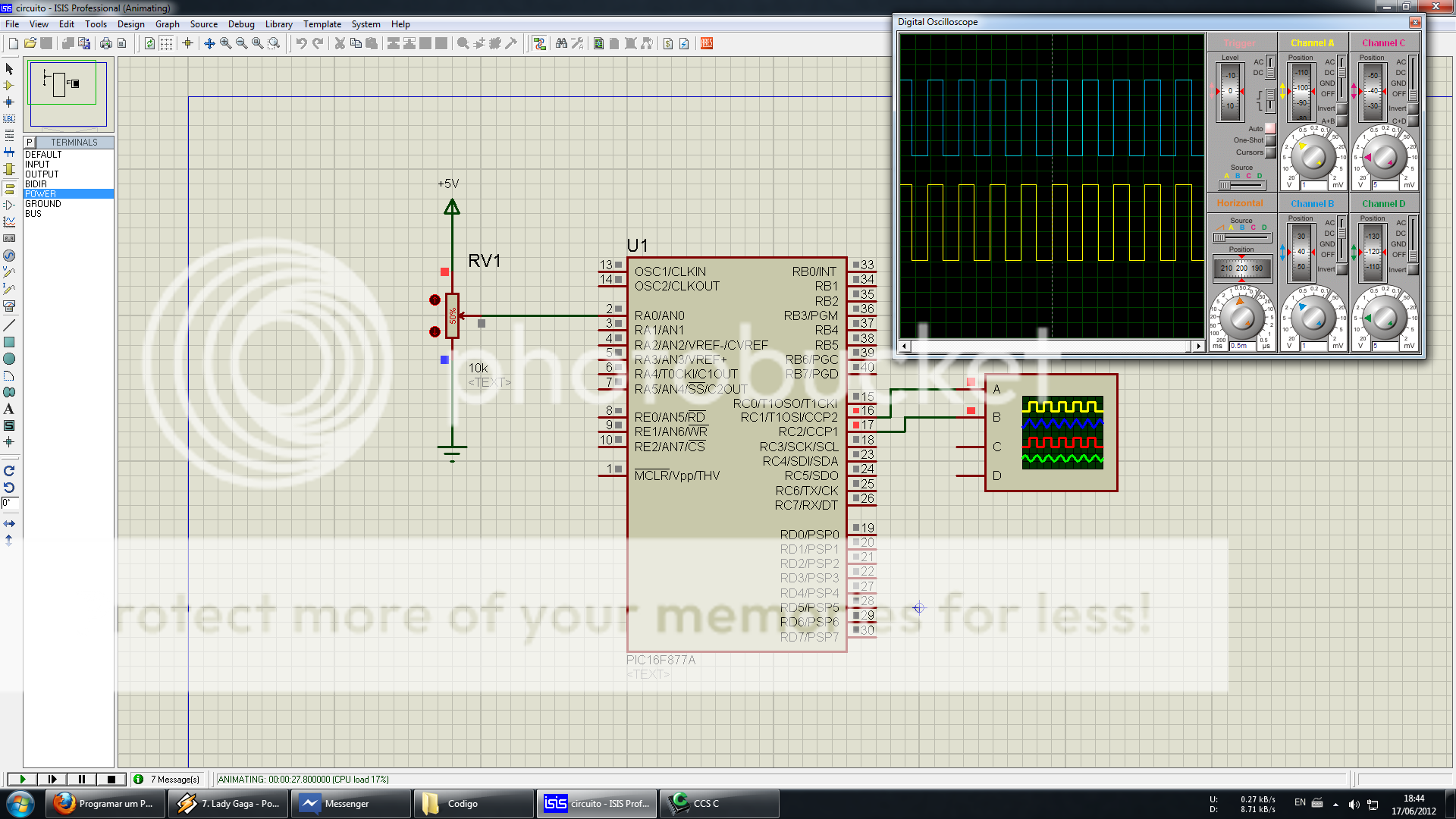 Programar um PWM no PIC16F877A - Microcontroladores - Clube do Hardware