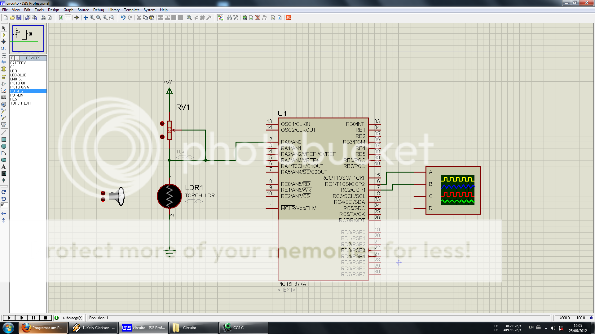 Programar um PWM no PIC16F877A - Microcontroladores - Clube do Hardware