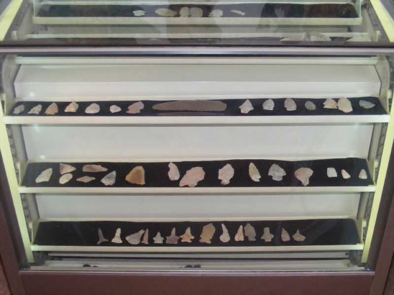 Lighted Revolving Display Case Full Of Artifacts I collected