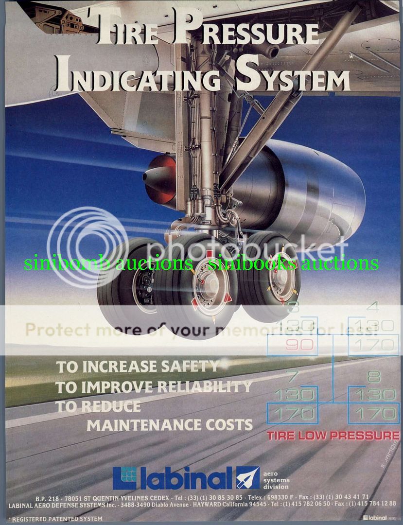 Labinal Aero Systems Division Tire Pressure Original Magazine Advert ...