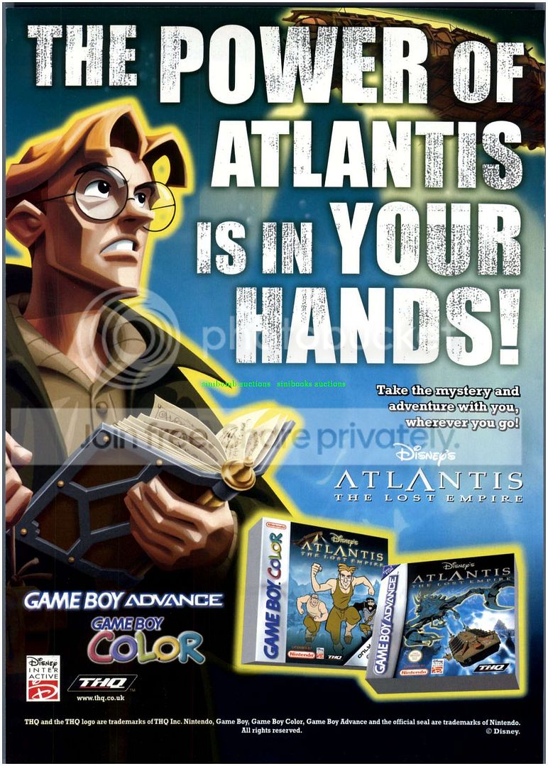 Disney's Atlantis Nintendo Game Boy Color Original Magazine Advert ...