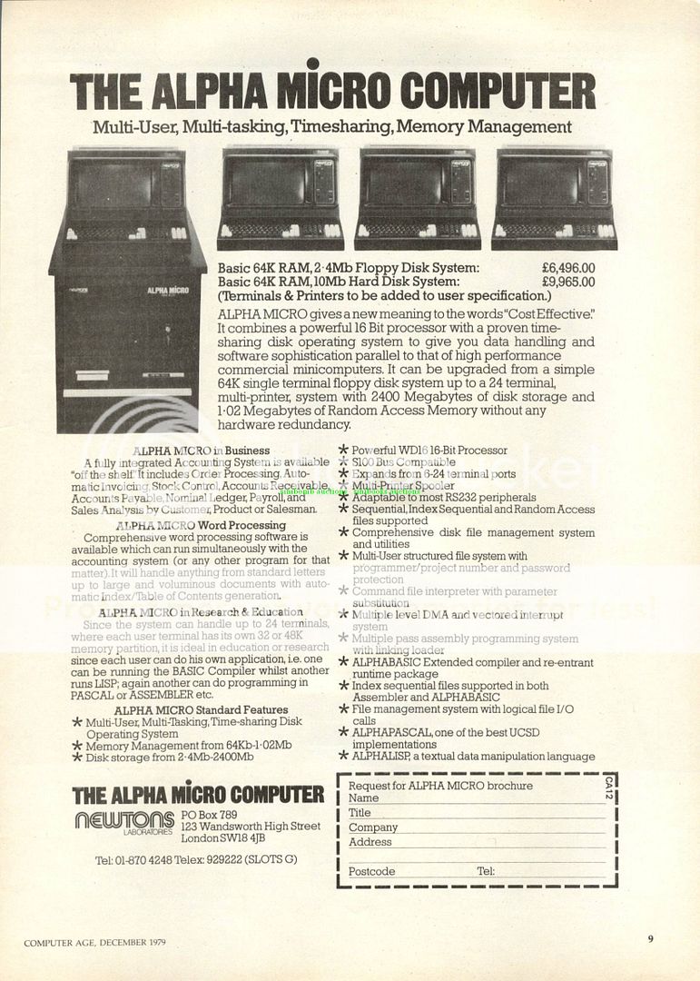 Alpha Micro Computer Original Vintage Magazine Advert 52059 on eBid ...