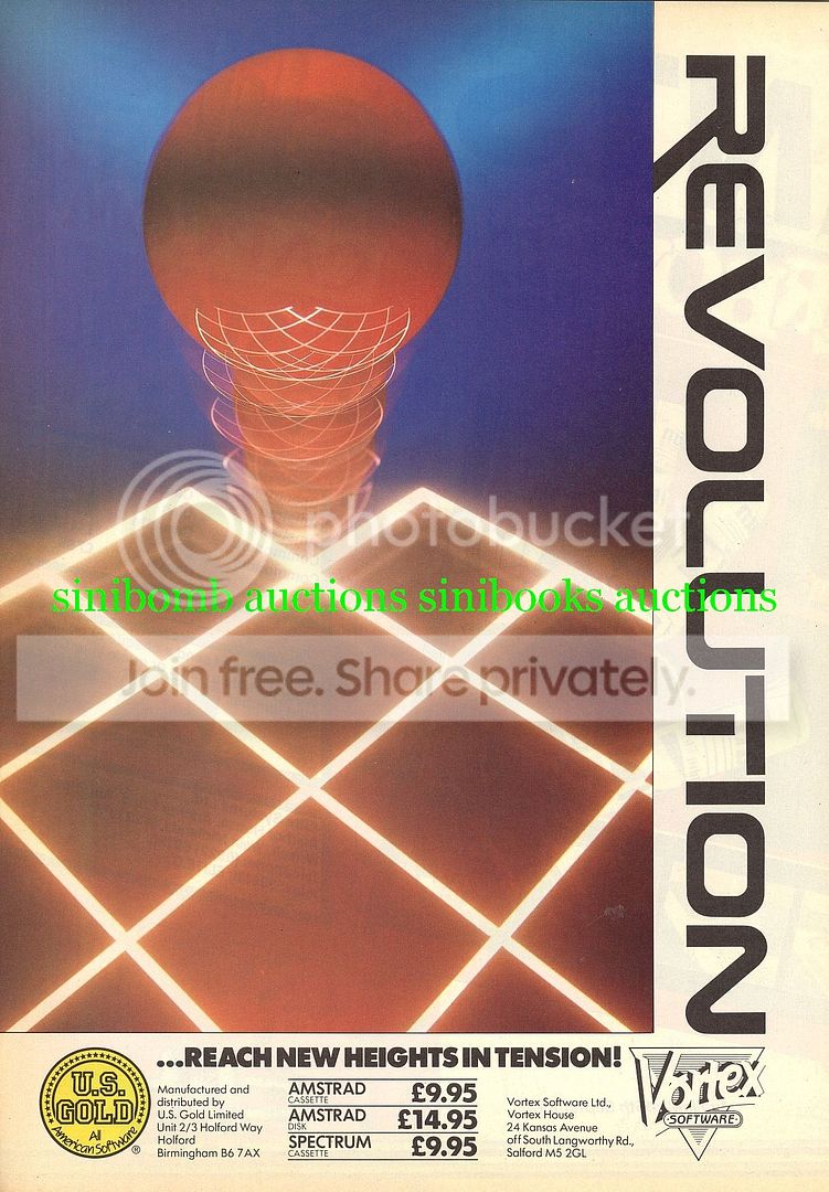 Revolution - Vortex Software - Amstrad ZX Spectrum Magazine Advert Ad ...