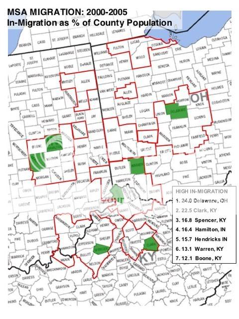 Mid Ohio Valley (E Indiana/W Ohio/Mid KY) MSA migrations ...
