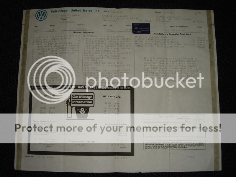 GLI Window Sticker | VW Vortex - Volkswagen Forum