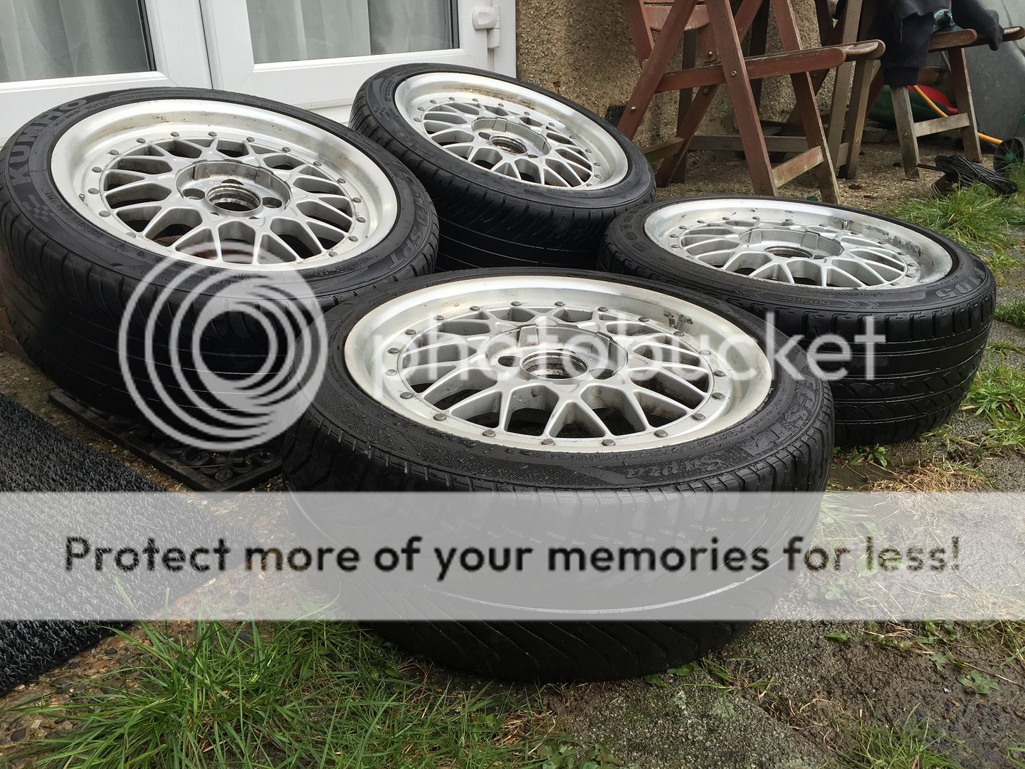 4 Genuine BBS RS II 17" Mesh Dish Alloy Wheels 8J 9J 5x114.3 - £300 ...