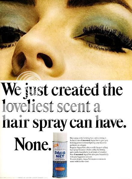 Aqua Net Unscented Hair Spray — 1966 | Retro Adverto