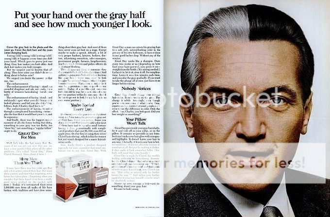 Great Day Hair Color for Men — 1966 (Ted Knight) | Retro Adverto