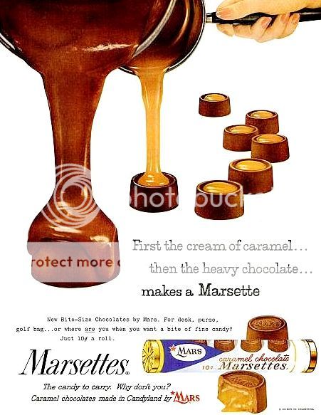 Mars Caramel Chocolate Marsettes Candy — 1958 | Retro Adverto