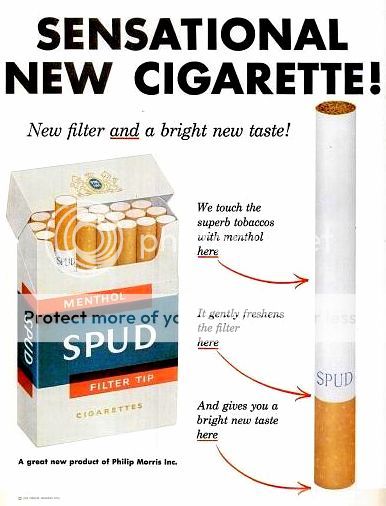 Spud Menthol Cigarettes — 1957 | Retro Adverto
