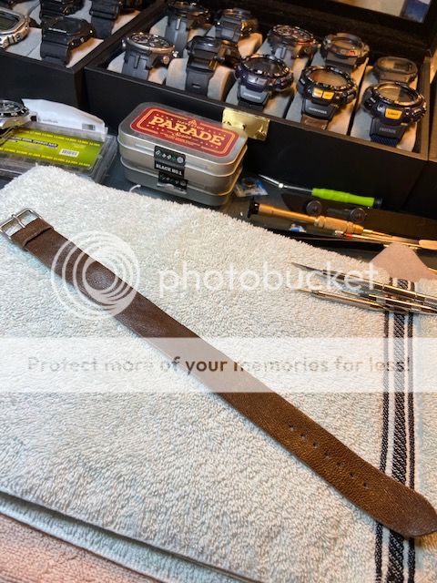 Fin Watch Straps - One Piece Strap - Camel Leather - 20mm - Antique ...
