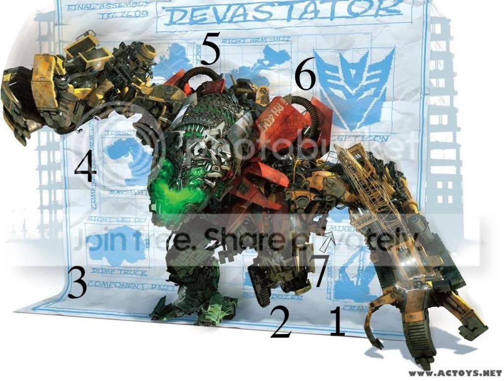 Pieces of Devastator | TFW2005 - The 2005 Boards