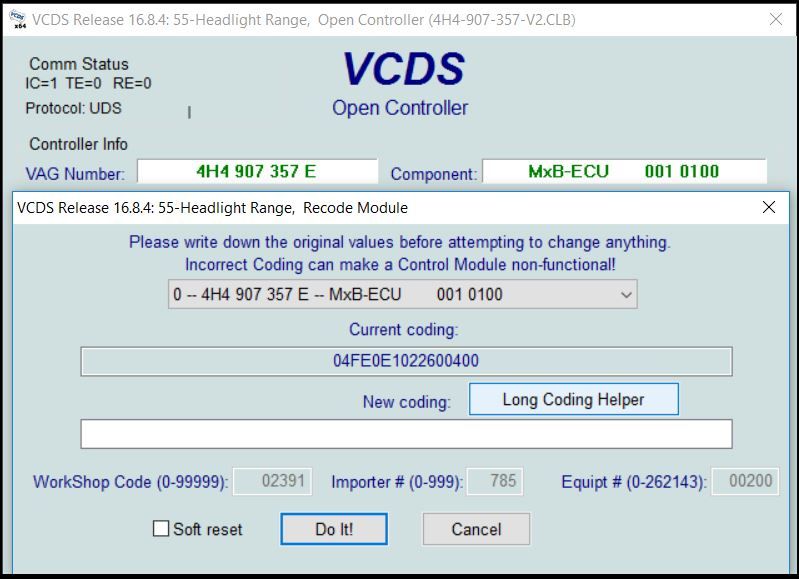 Coding 2017 models with VCDS--coding cheatsheets, links, etc.