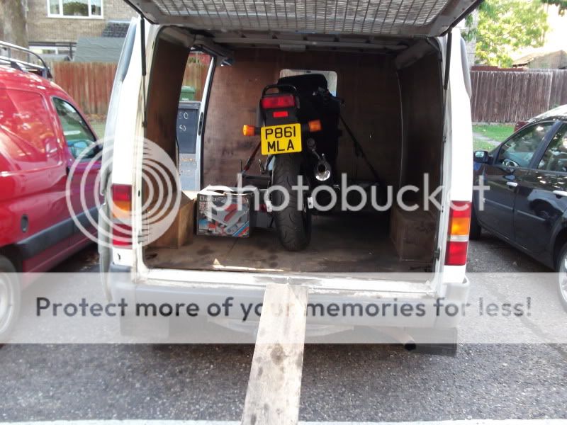 Transporting a motorcycle in a van. - Bike Chat Forums