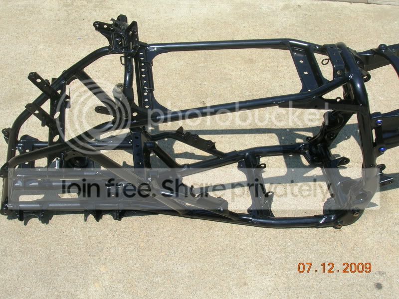 clean yfz 450 frame and subframe with title black