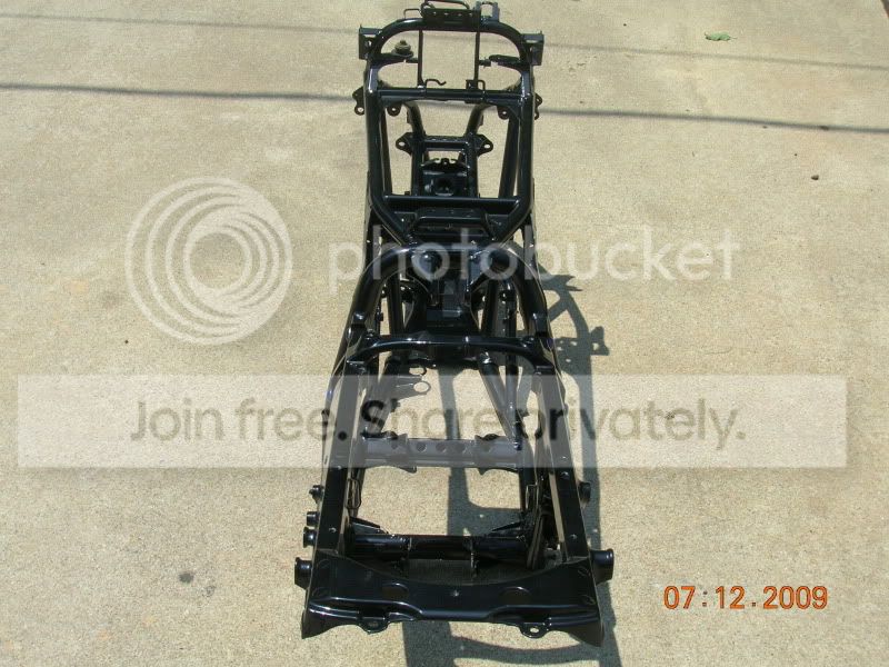 clean yfz 450 frame and subframe with title black
