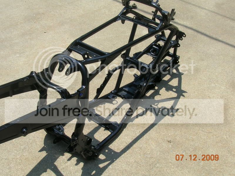 clean yfz 450 frame and subframe with title black