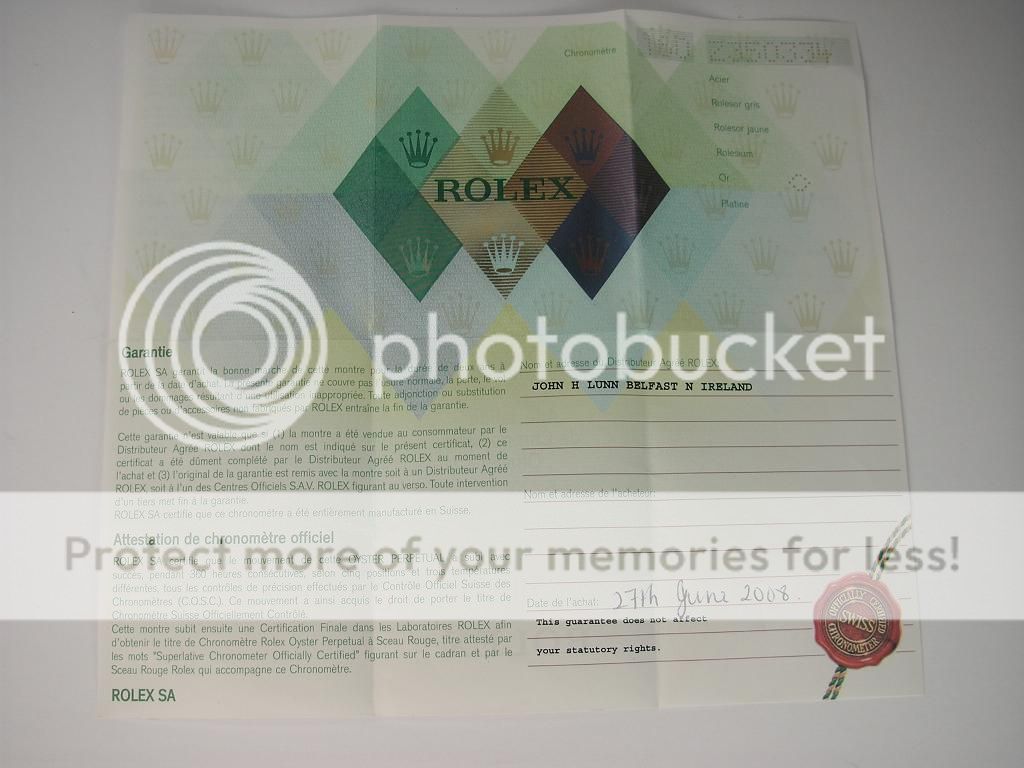 The Rolex paperwork through the ages