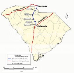 SC high speed rail routes - South Carolina - UrbanPlanet.org