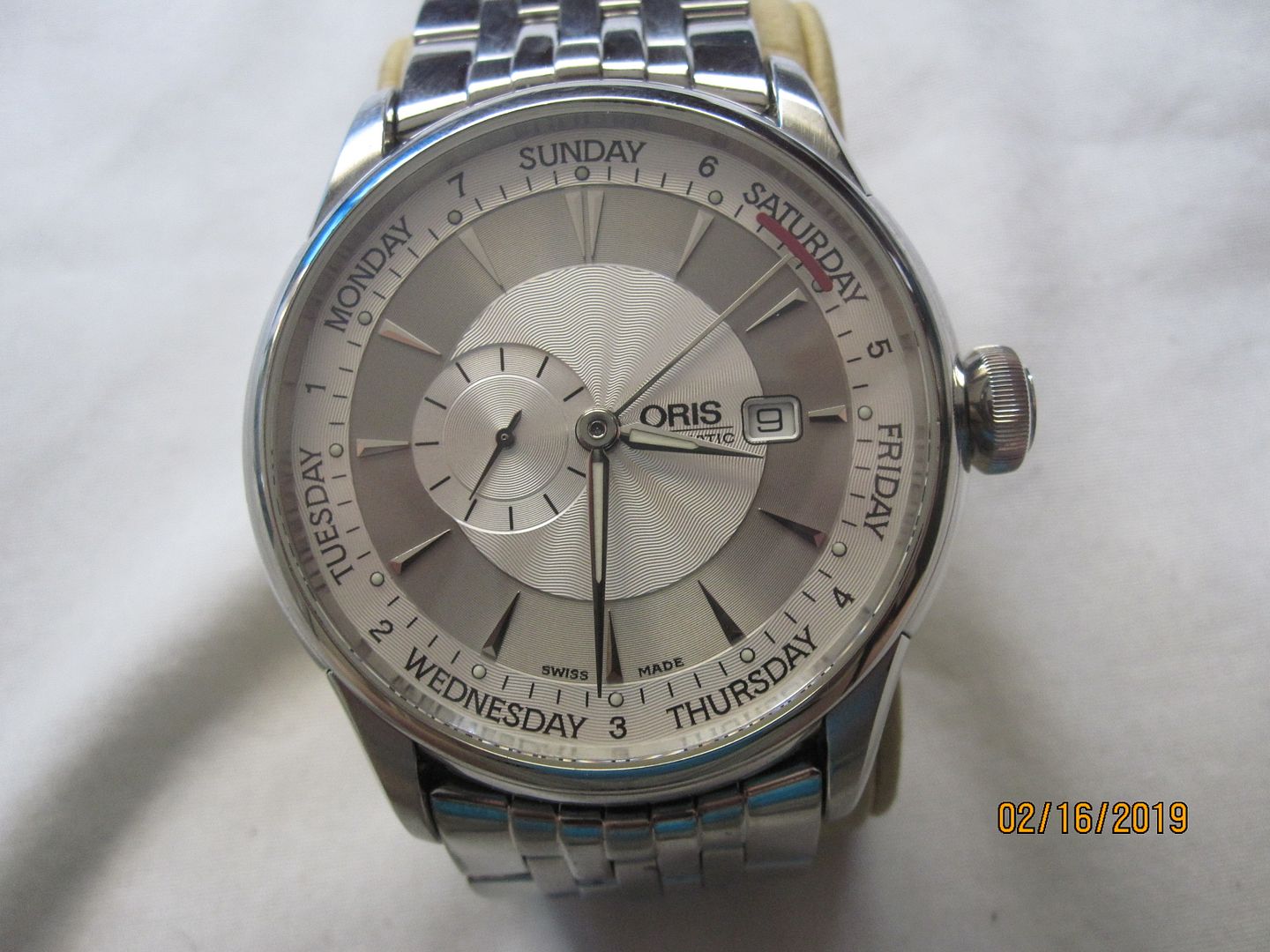 FS- ORIS ARTELIER SMALL SECONDS DATE POINTER 7596 W/ BOX SET ...