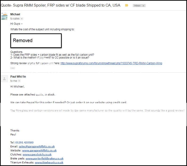 TRD/RMM Carbon Wing | Supra Forums