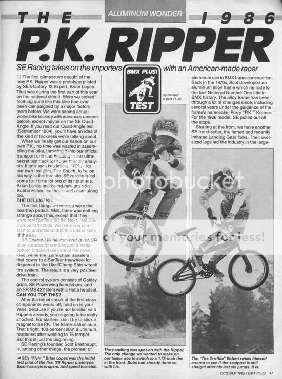 1985 SE Racing P.K. Ripper - BMXmuseum.com Forums