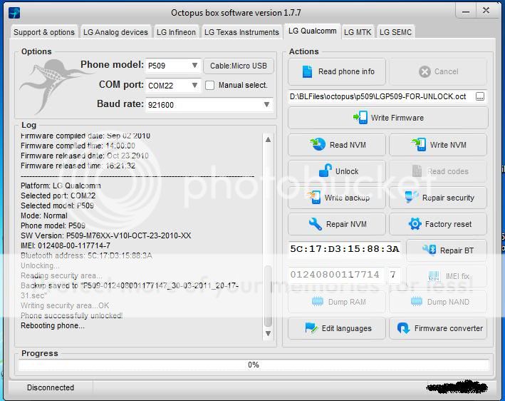 LG Android P509 succesfully unlocked with procedure - GSM-Forum