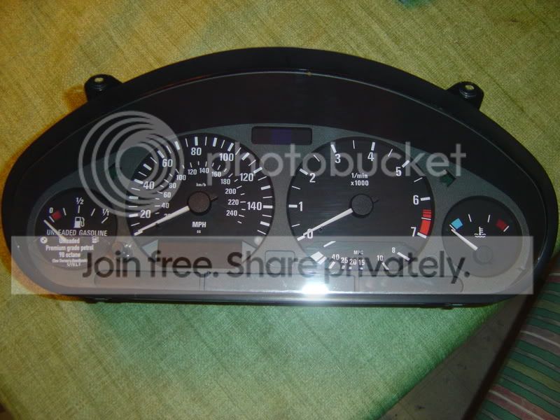 Blue Converted E36 Gauge Cluster