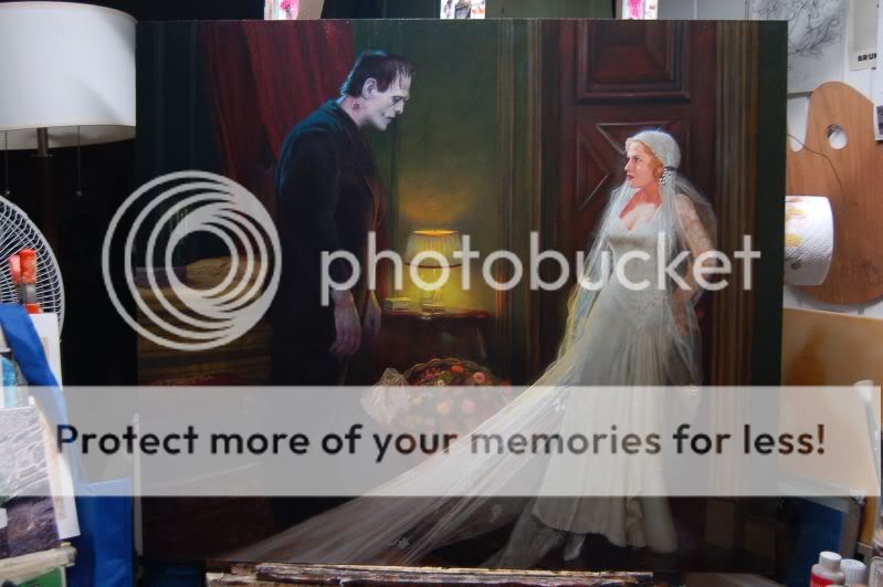 FRANKENSTEIN 1931 OIL PAINTING