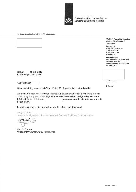 CJIB stuurt verzoek retour: machtiging en ID kaart nodig