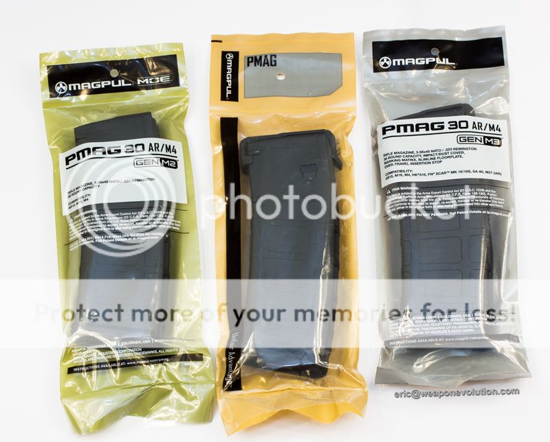 Pmags - Visual Comparison Rev M, Gen M2, Gen M3