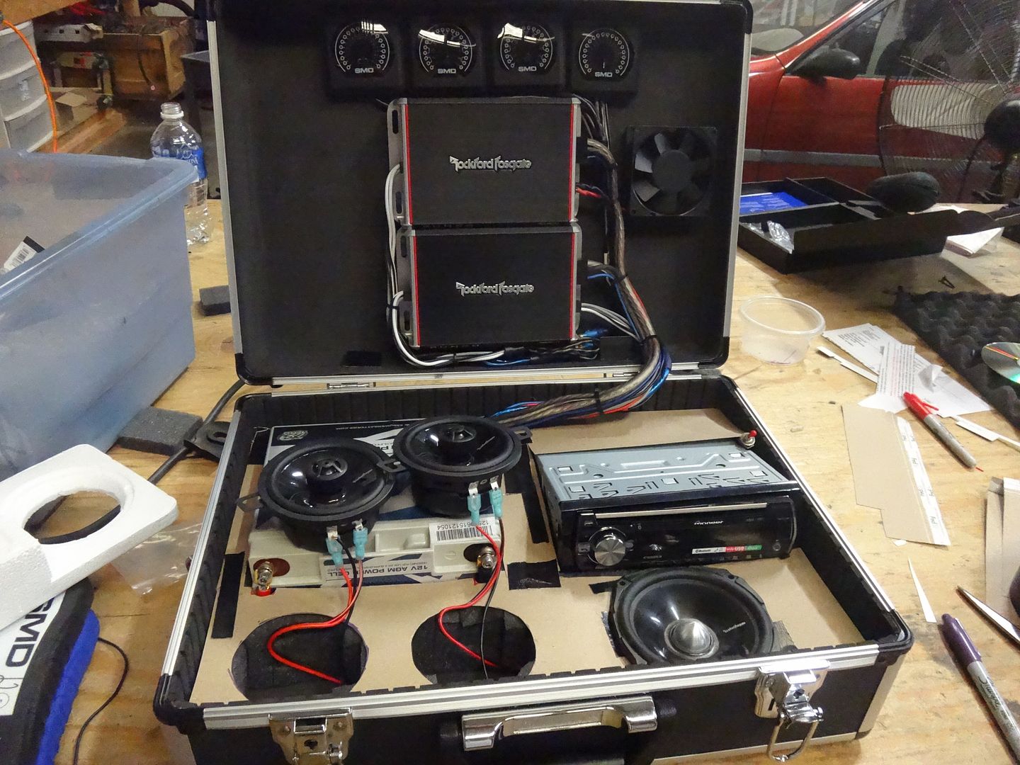 the SMD Briefcase -o- Bass .... Portable sound system for demonstrating ...