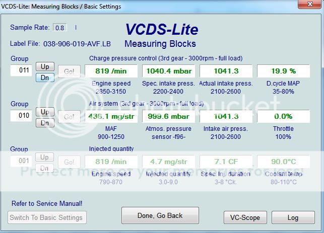 VCDS Measuring blocks - Does this look ok? - UKPassats