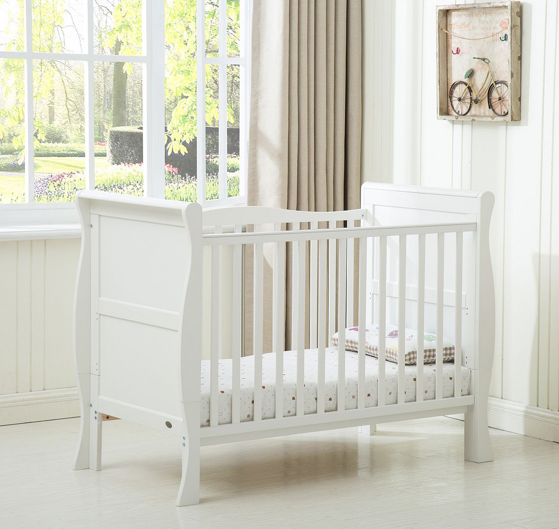 MCC® Solid Wooden Cot bed Savannah Sleigh Cotbed & Water Repellent ...